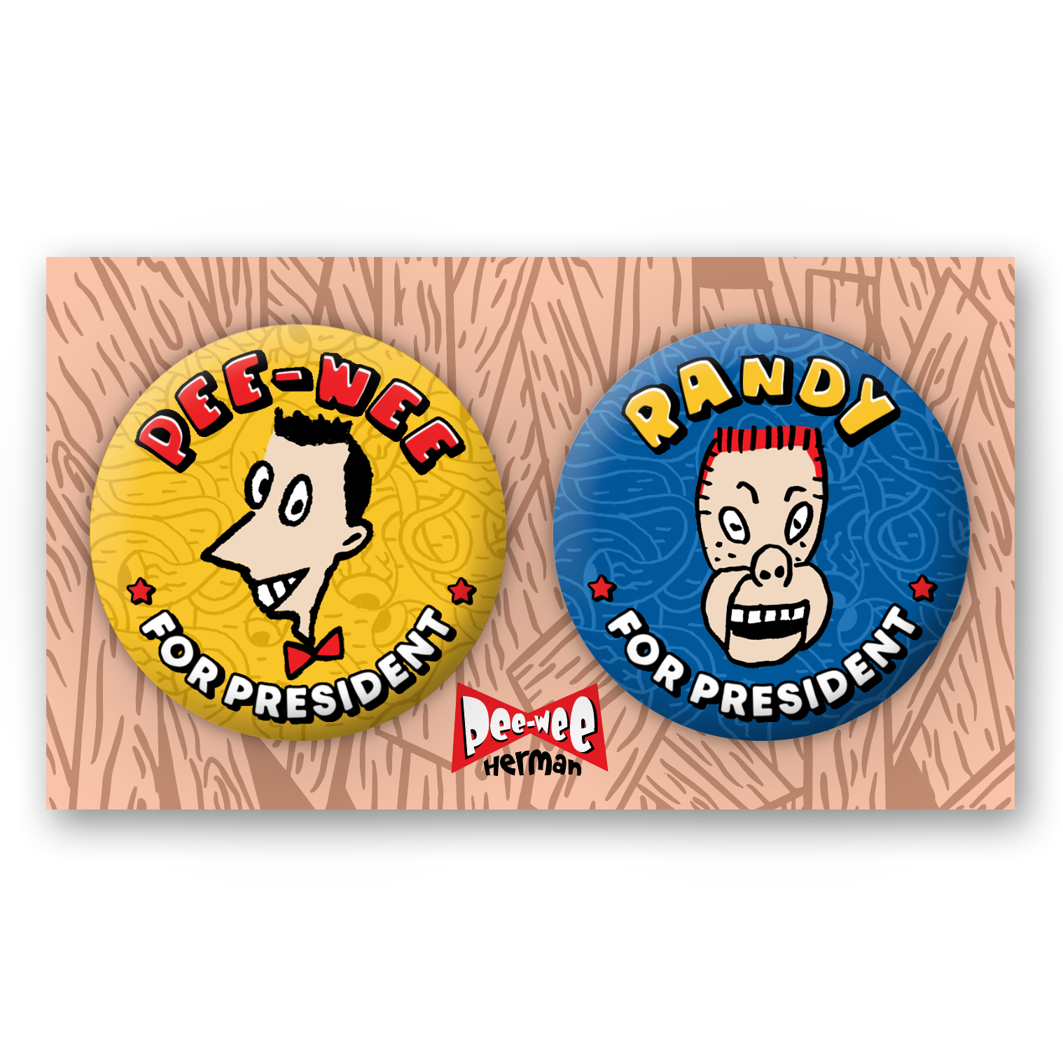 Pee-wee vs. Randy Election Button 2-Pack – Pee-wee Herman Store